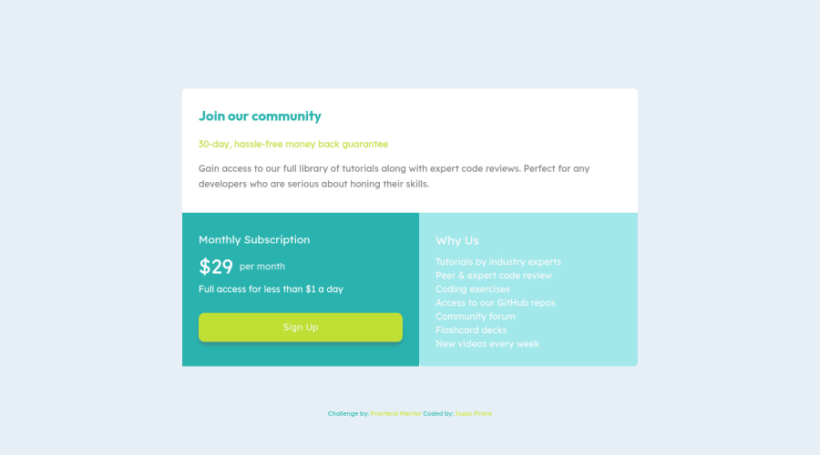 Frontend Mentor Responsive Price Grid Component Coding Challenge Solution