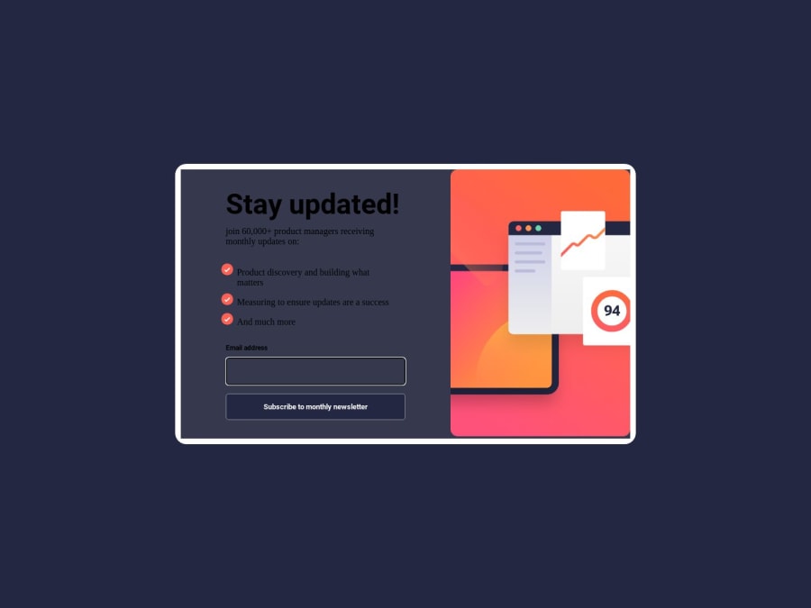 Frontend Mentor News Letter Signup Form Coding Challenge Solution