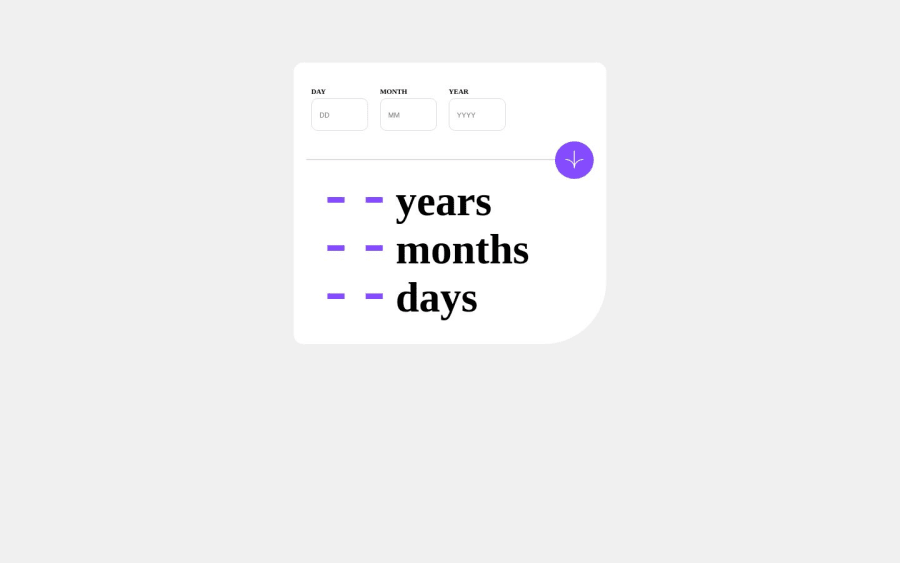 Frontend Mentor Age Calculator Using Javascript Coding Challenge Solution