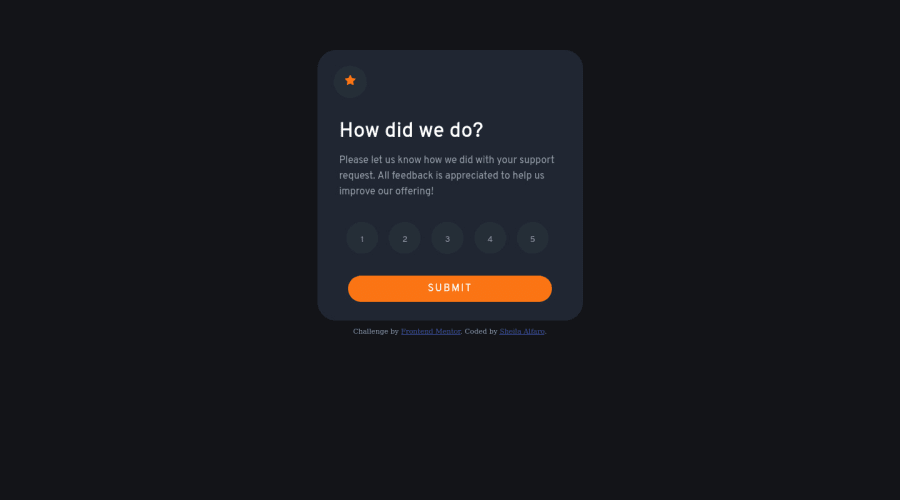Frontend Mentor Interactive Rating Card Using Html Css And Javascript Coding Challenge Solution