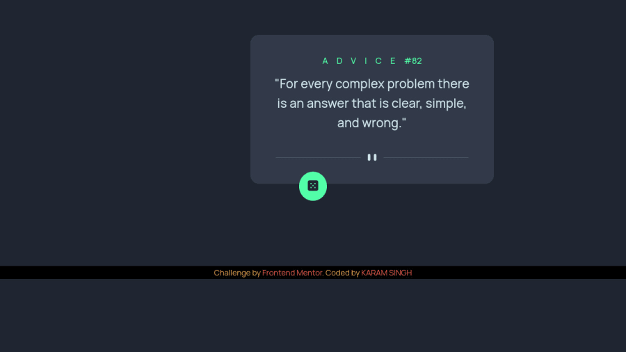 Frontend Mentor Advice Generator App Coding Challenge Solution