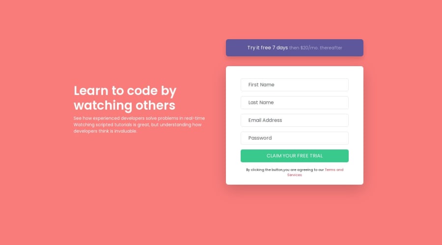 Frontend Mentor Intro Component With Sign Up Form Bootstrap Coding