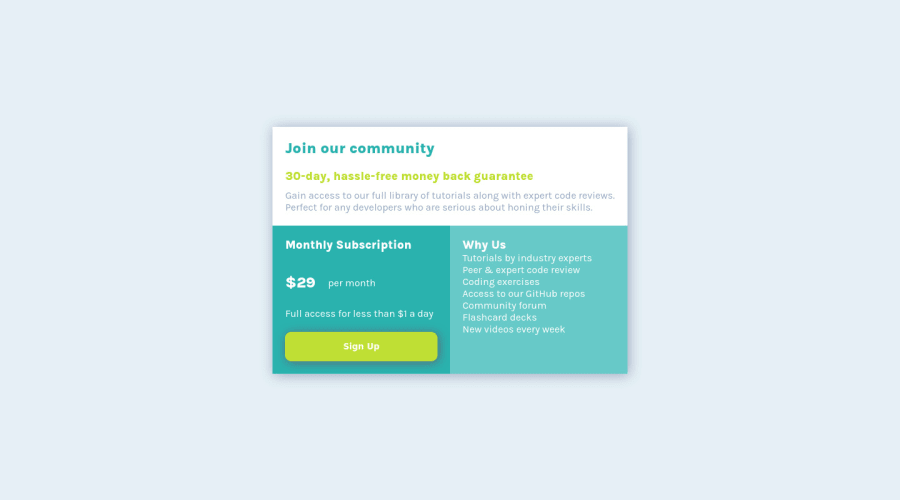 Frontend Mentor The Single Price Grid System With Pure Html And Css Coding Challenge Solution