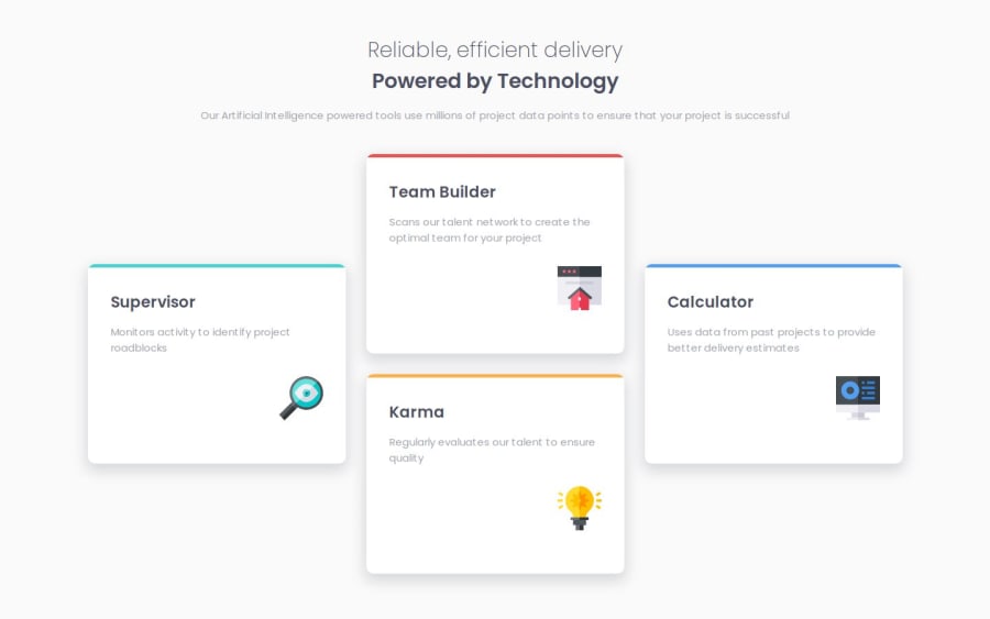 Frontend Mentor Responsive 4 Cards Layout Using Sass Coding Challenge