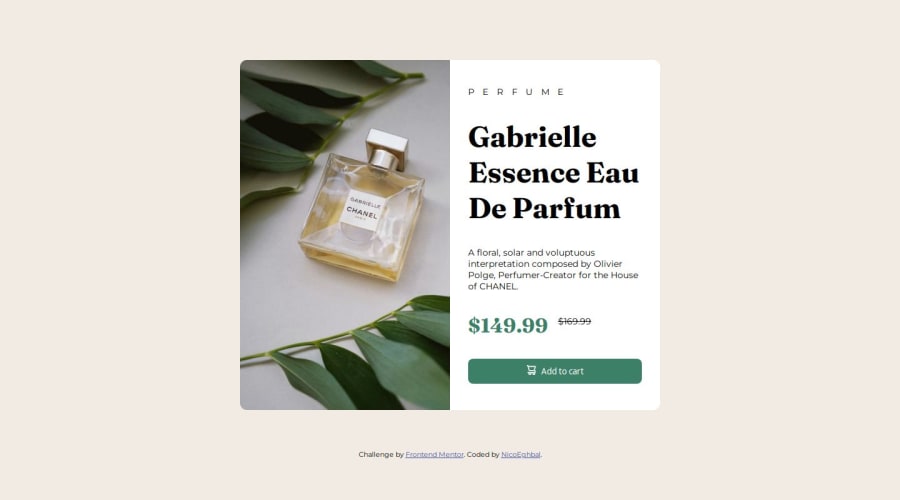 Frontend Mentor Responsive Product Card Using Css Grid And Flexbox