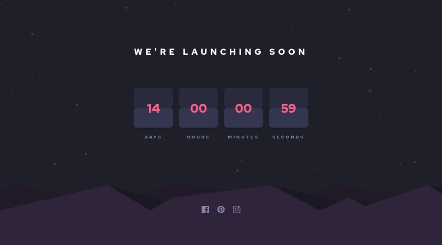 Frontend Mentor Launch Countdown Timer Using Html5 Css3 And Javascript Coding Challenge Solution