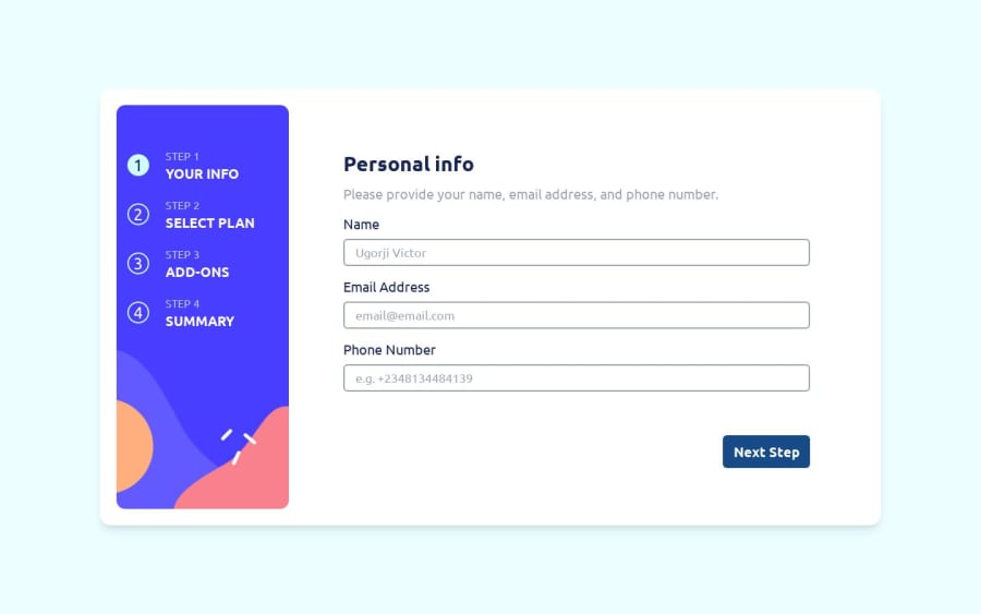Frontend Mentor Multi Step Form Coding Challenge Solution