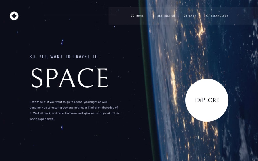 Frontend Mentor Space Tourism Multi Page Website Grid Responsive