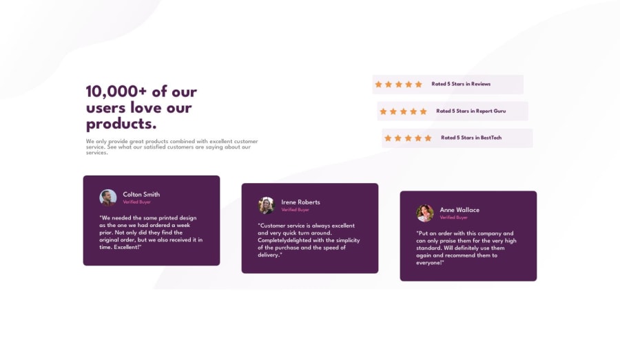 Frontend Mentor Responsive Social Proof Section Coding Challenge Solution