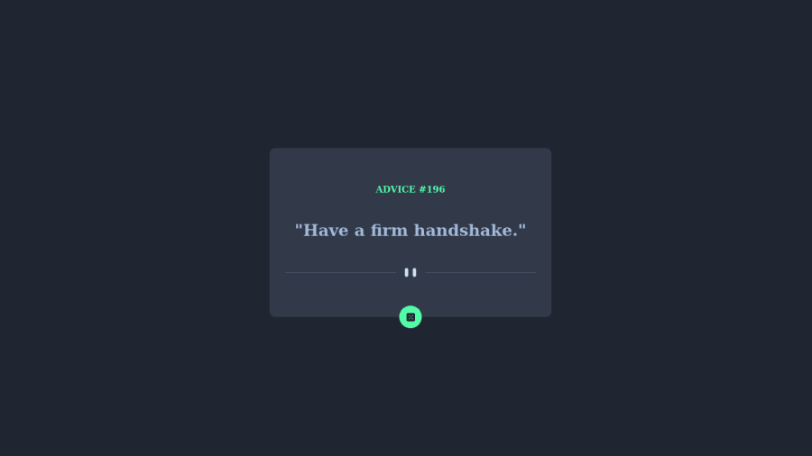 Frontend Mentor Advice Generator Using React Coding Challenge Solution