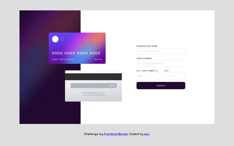 Frontend Mentor Interactive Card Details Form Coding Challenge Solution