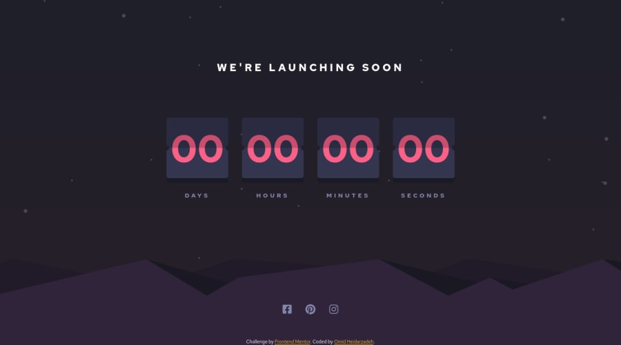Frontend Mentor Launch Countdown Timer Using Html Scss Javascript Coding Challenge Solution