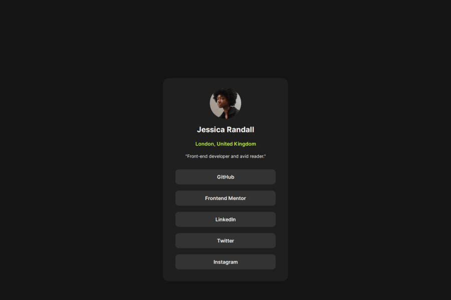 Frontend Mentor Social Link Profile Using Css Flexbox Coding Challenge Solution