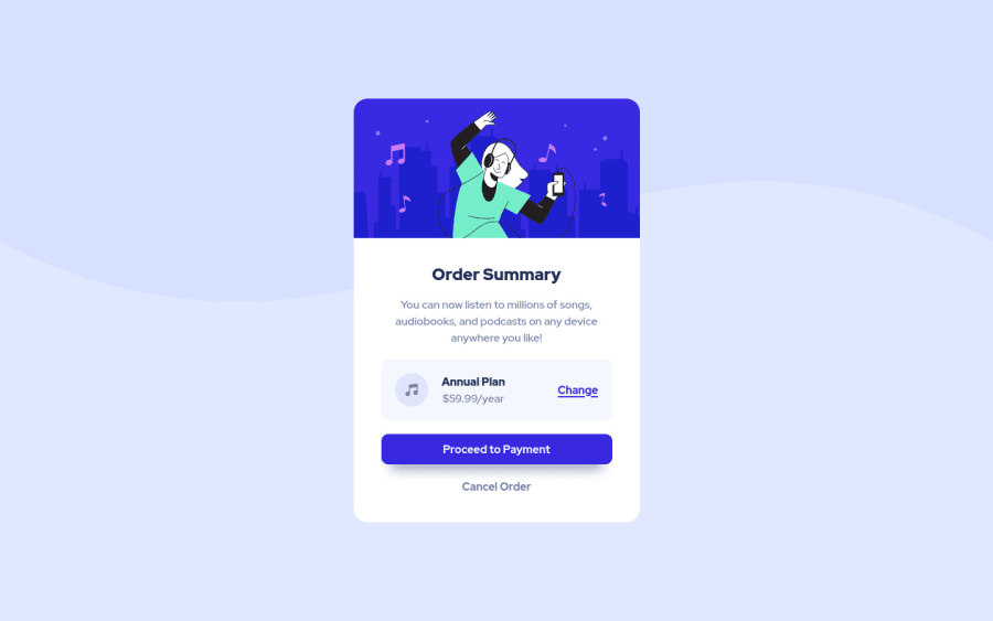 Frontend Mentor Order Summary Coding Challenge Solution