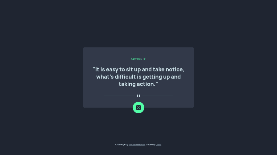 Frontend Mentor Advice Generator Using Advice Slip Json Api Coding Challenge Solution