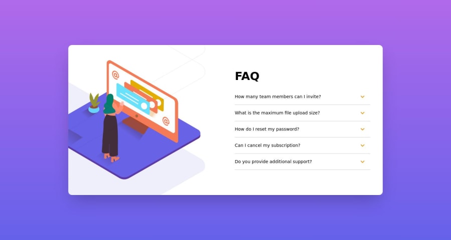 Frontend Mentor Faq Accordion Card Coding Challenge Solution