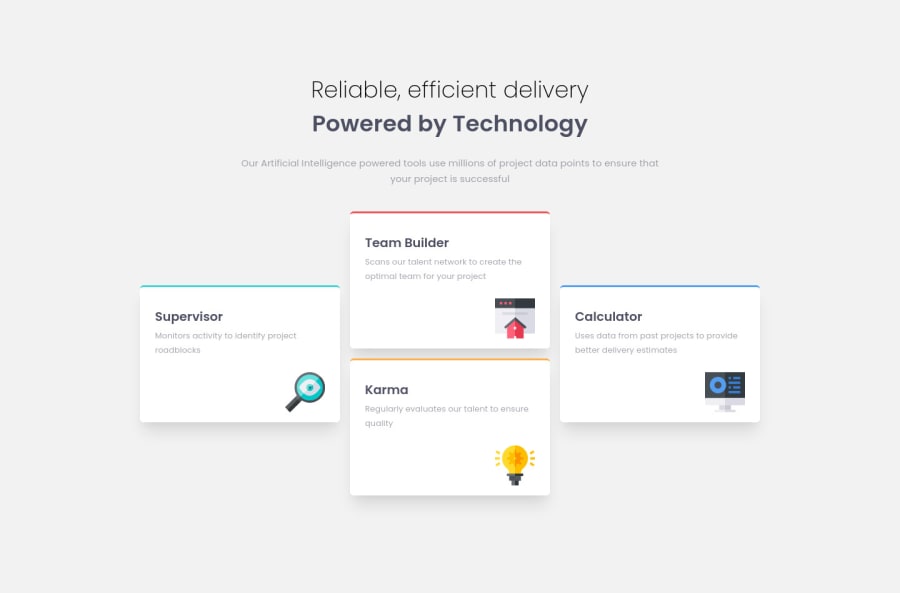 Frontend Mentor Nextjs Tailwindcss Typescript Responsive Four Card Layout Coding Challenge