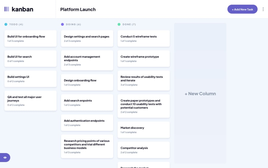 Frontend Mentor Kanban App With Svelte Tailwindcss Storybook Coding Challenge Solution