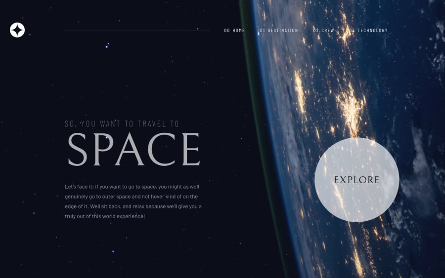 Frontend Mentor Js Heavy Approach Space Tourism Website Built With