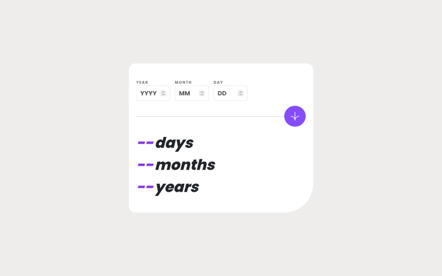 Frontend Mentor Age Calculating Website Coding Challenge Solution