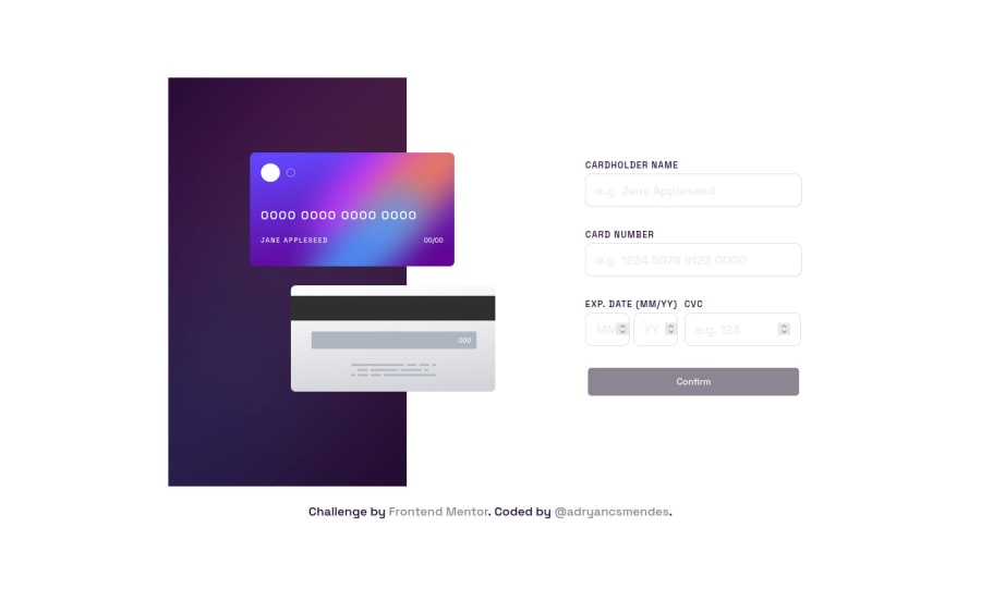 Frontend Mentor Interactive Card Details Form Coding Challenge Solution