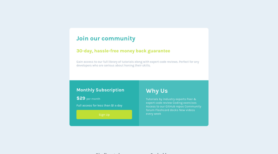 Frontend Mentor Single Price Grid Component Challenge Using Css Flexbox And Css Grid Coding