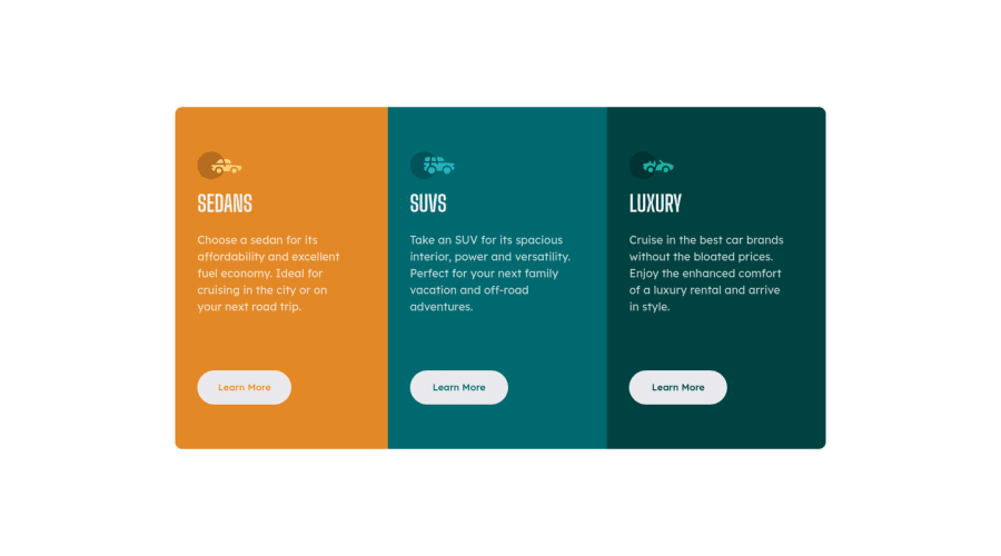 Frontend Mentor 3 Column Preview Card Component Built With Html And Scss Coding Challenge Solution