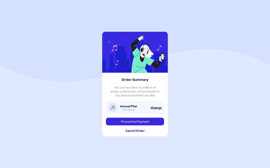 Frontend Mentor Fronend Order Summary Card Coding Challenge Solution