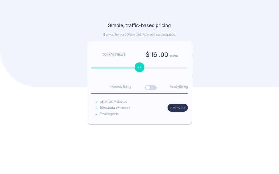 Frontend Mentor Interactive Pricing Component Built With Css And Vanilla Javascript Coding