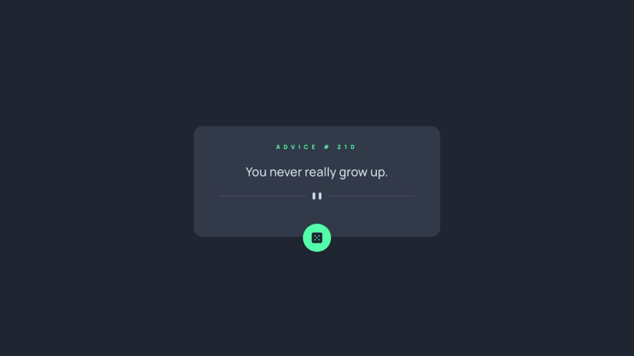 Frontend Mentor Random Advisor Advice Generator Built Using Css