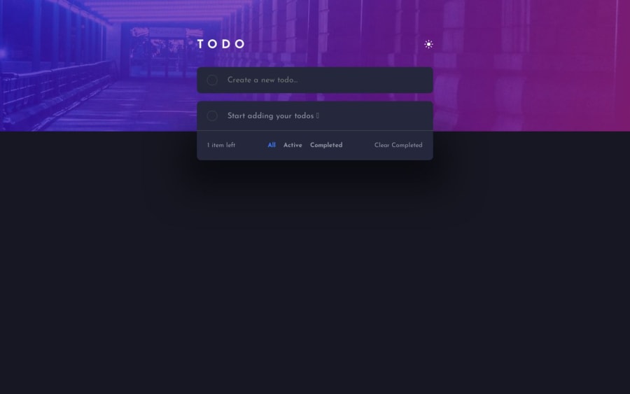 Frontend Mentor React Todo App Coding Challenge Solution