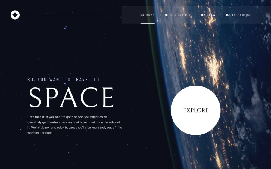 Frontend Mentor Space Tourism Website Using Semantic Html5 And Css Grid Coding Challenge Solution