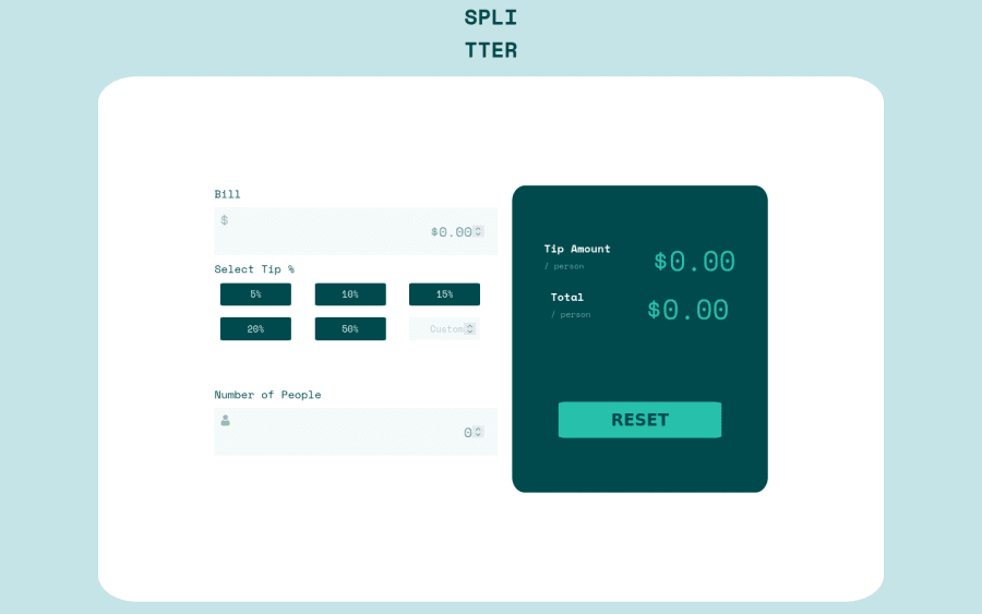 Frontend Mentor Tip Calculator Using Flexbox And Css Grid Coding Challenge Solution