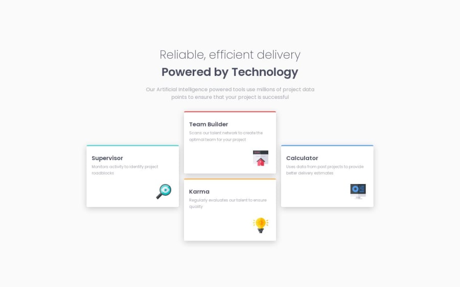 Frontend Mentor Four Card Section With Css Grid Coding Challenge Solution