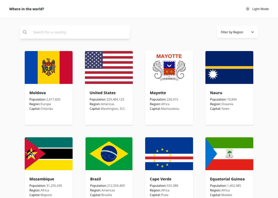 Frontend Mentor Rest Countries Api Using React Js React Router