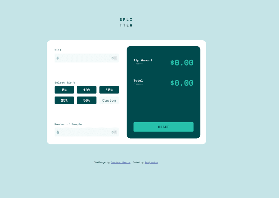 Frontend Mentor | Responsive and functional tip calculator with HTML ... Frontend Mentor | Responsive and functional tip calculator with HTML ...