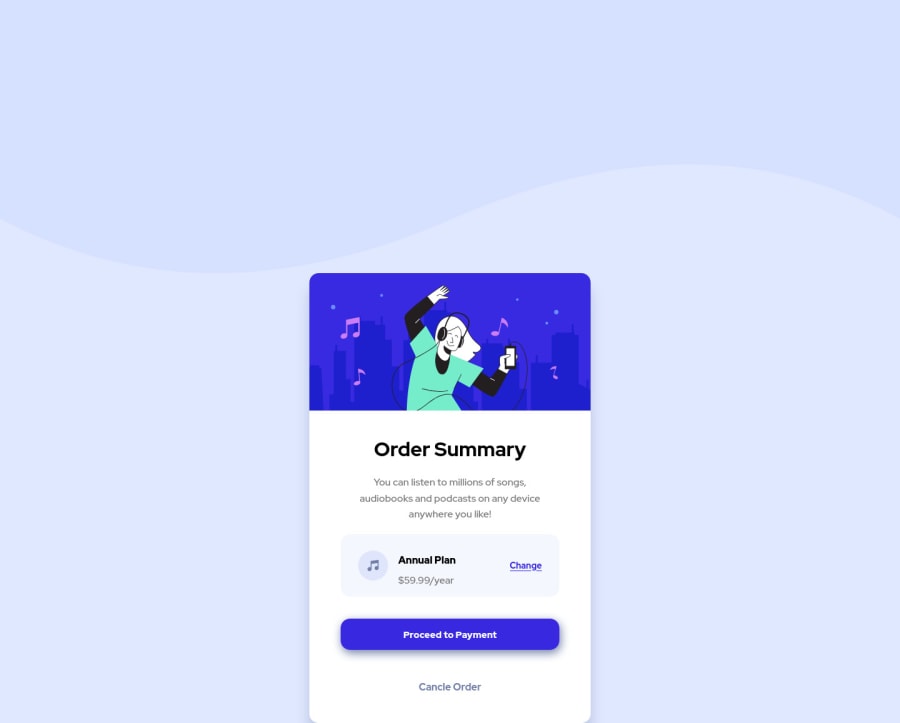 Frontend Mentor Order Summary Component Main Using Html And Css 1116
