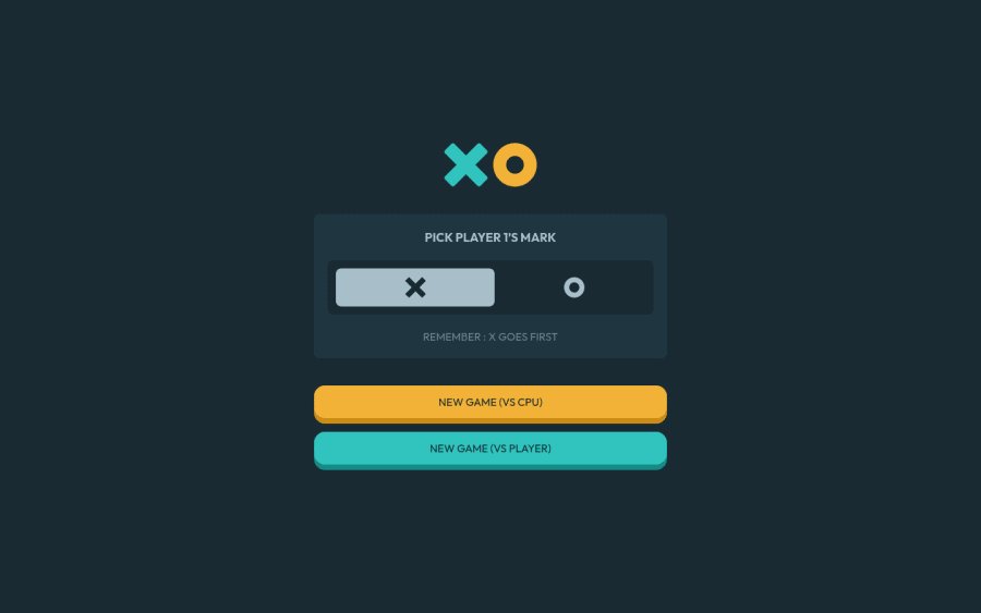 Frontend Mentor Tic Tac Toe Game Using React Vite And Tailwind Css
