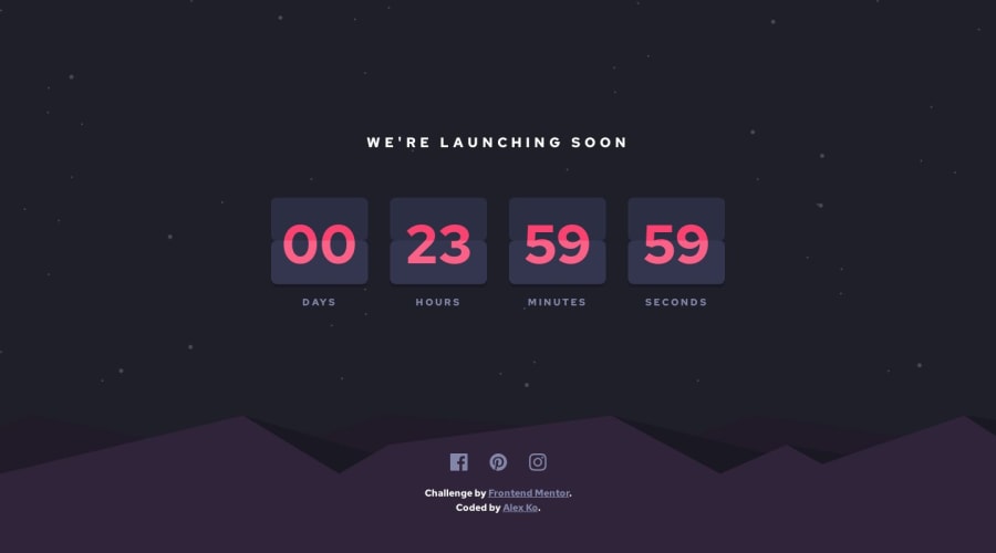 Frontend Mentor Launch Countdown Timer Html Css Js Coding Challenge Solution