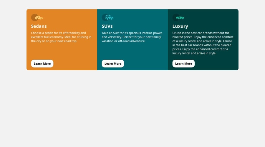 Frontend Mentor 3column Preview Card Component Coding Challenge Solution