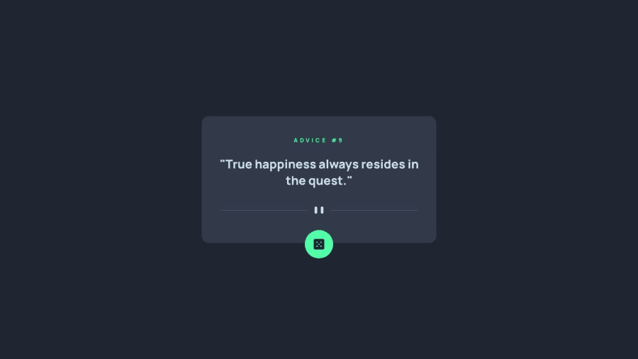 Frontend Mentor Advice Generator App│ Html Css Javascript Api Coding Challenge Solution