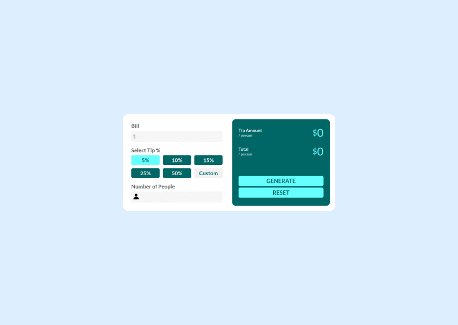Frontend Mentor Tip Calculator Using Css Grid And Vanilla Javascript Coding Challenge Solution