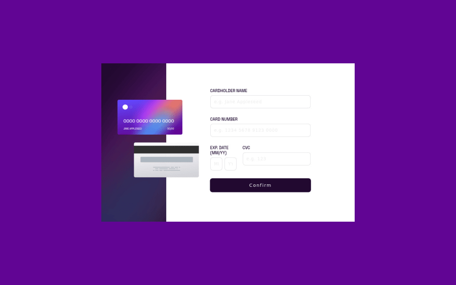 Frontend Mentor Interactive Card Details Form React Andand Sass Coding Challenge Solution