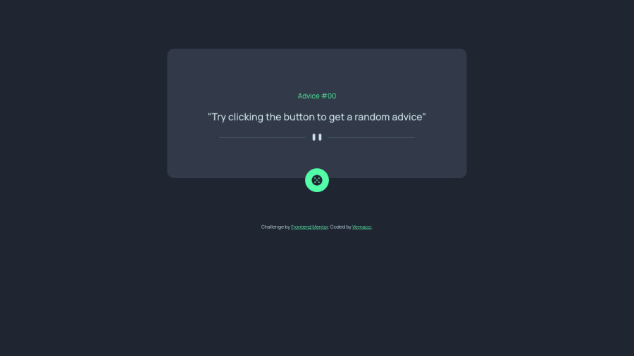 Frontend Mentor Advice Generator App Using Html Css And Vanilla Javascript Coding Challenge