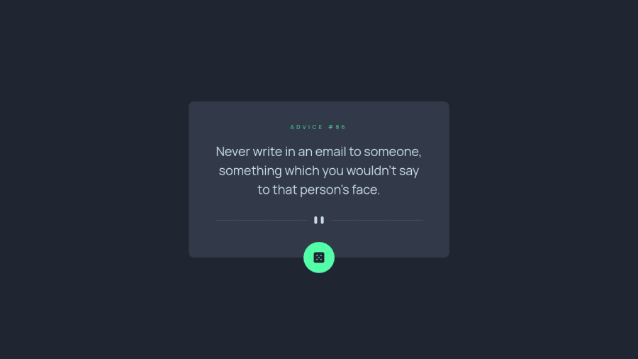 Frontend Mentor Random Advice App Using Vuejs Coding Challenge Solution