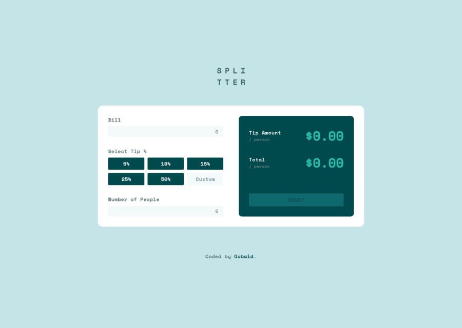 Frontend Mentor Tip Calculator App Using React Js Coding Challenge