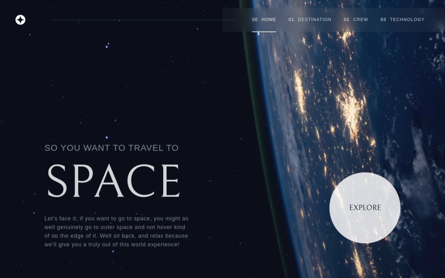 Frontend Mentor Space Tourism Website Built With React Js And