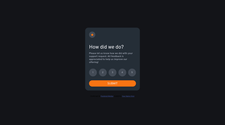 Frontend Mentor Interactive Rating Component Using Html Css And Javascript Coding Challenge