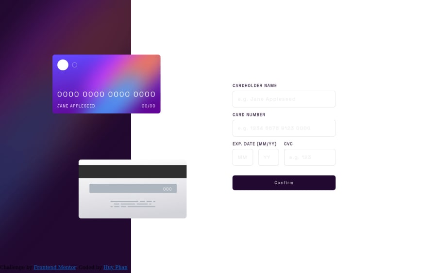 Frontend Mentor Interactive Card Details Form Html Css And Jquery Coding Challenge Solution