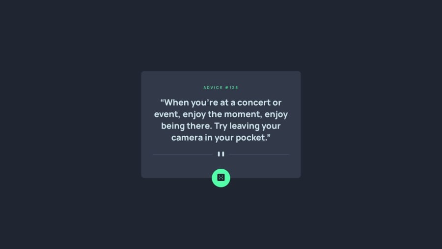Frontend Mentor Advice Generator App Coding Challenge Solution